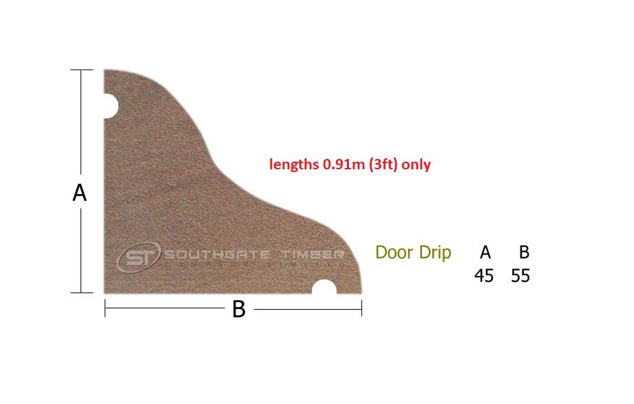 Far Eastern Hardwood 45 x 55mm Door Drip x 0.91m