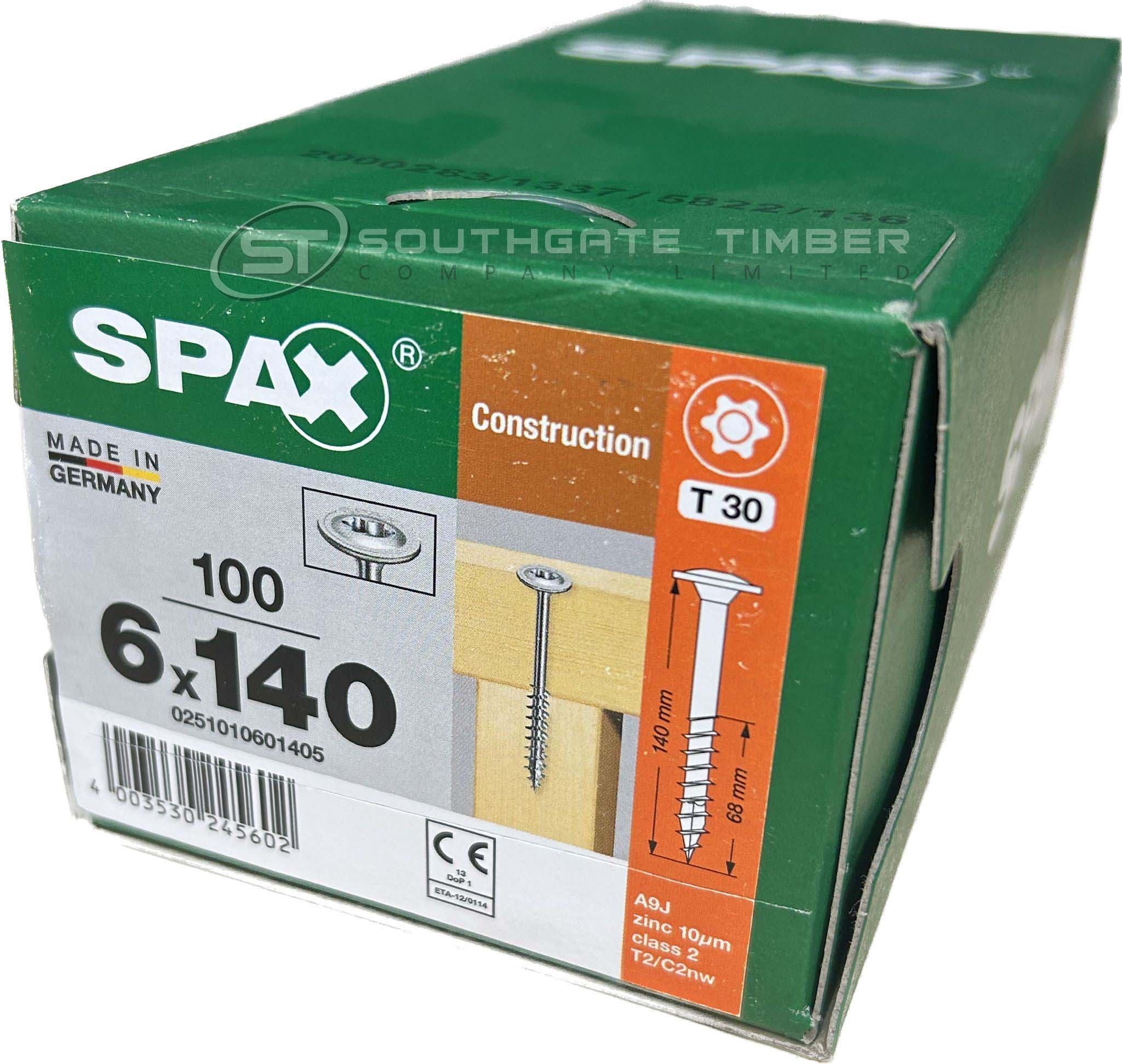 Spax WIROX 6.0 x 140mm x 100 box construction screw